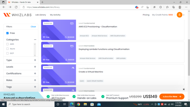 A Beginners Guide to Cloud Hands-on Labs - AWS, Azure,Google